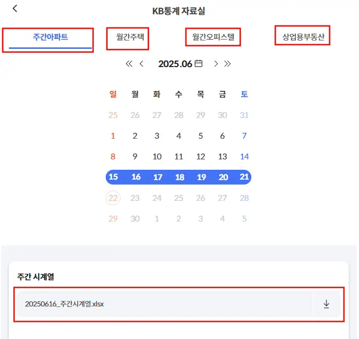 KB 부동산 시계열 파일 다운로드 방법 1분 정리